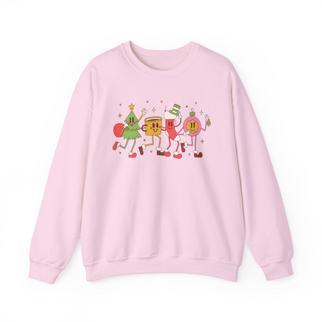 Christmas Sweatshirt Dancing Christmas Characters Adult Sweatshirt ...