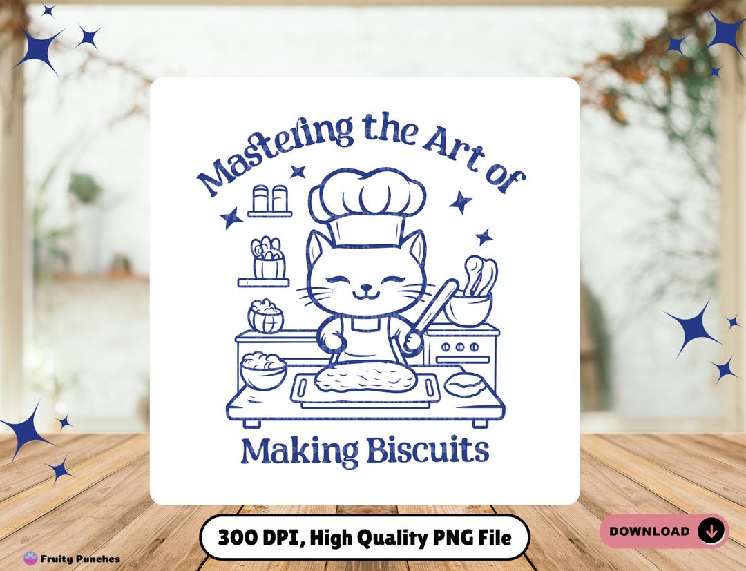 Cat Making Biscuits PNG Funny Cute Cat Clipart Cats & Baking Design ...