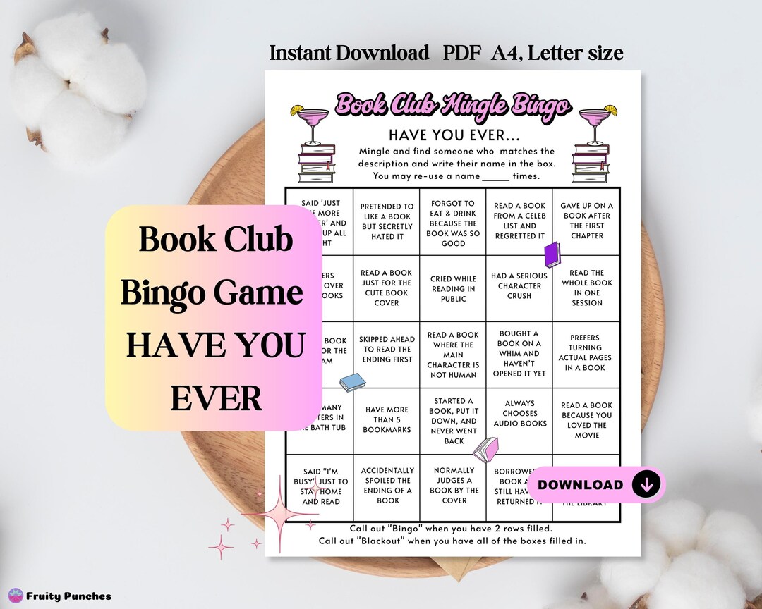 Book Club Icebreaker Game | Have You Ever | Book Club Bingo | Mix and ...
