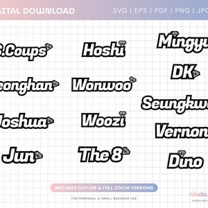 Seventeen Kpop Lightstick Printable Decal Set | Download Svg, Png, Jpg ...