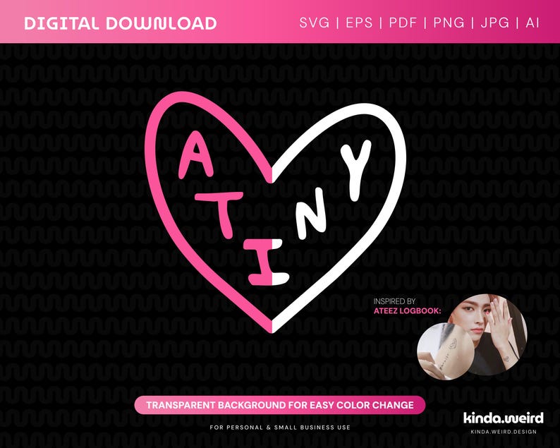 ATEEZ Atiny Heart Decal Set | Kpop Lightstick LIGHTINY (digital ...