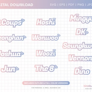 Seventeen Kpop Lightstick Printable Decal Set | Download Svg, Png, Jpg ...