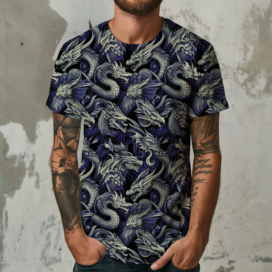 Dragon Shirt Fantasy Dragon Tee Mythical Creature Shirt Vintage Green ...