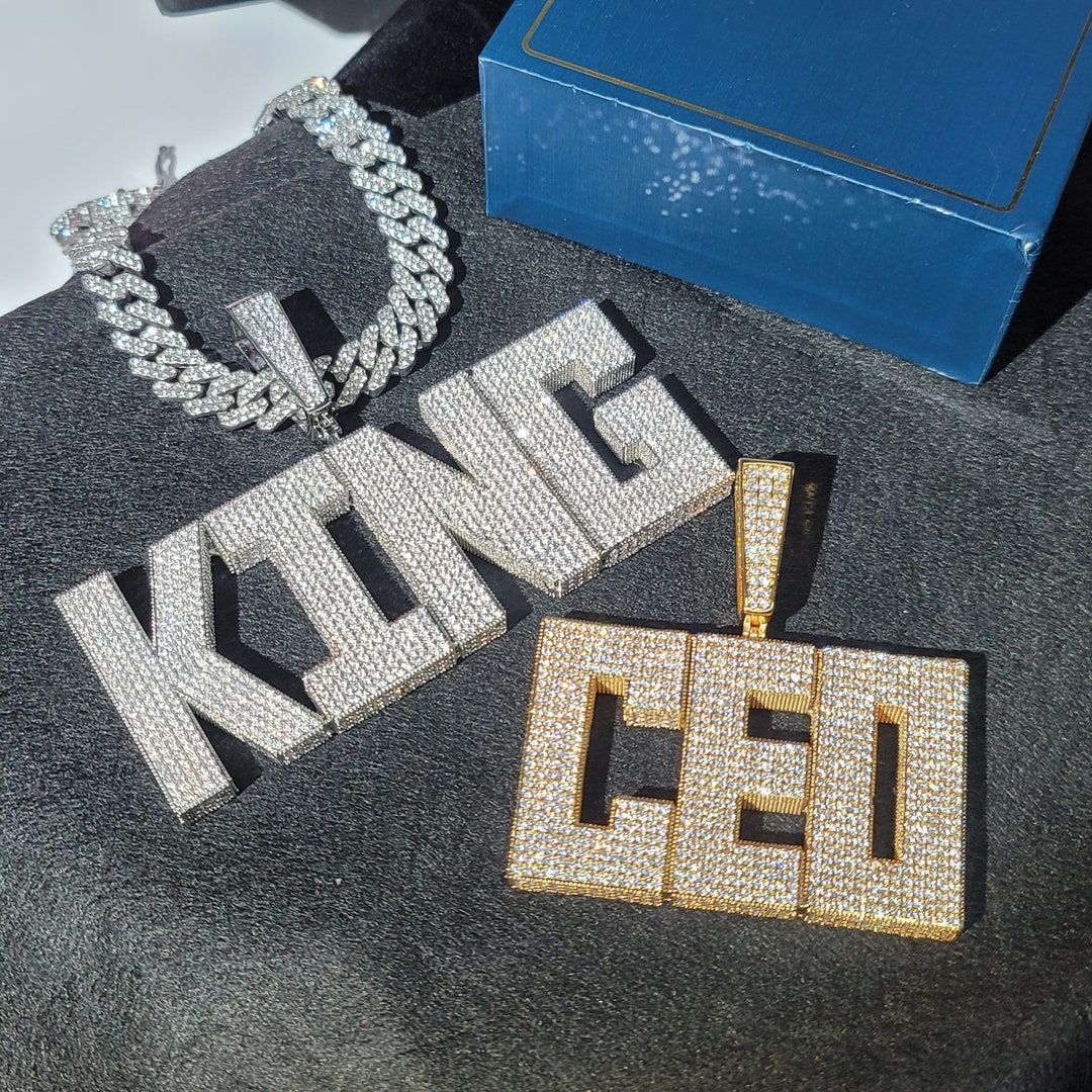 Huge Size Iced Out Custom Name Pendants Chain,personalized Name ...