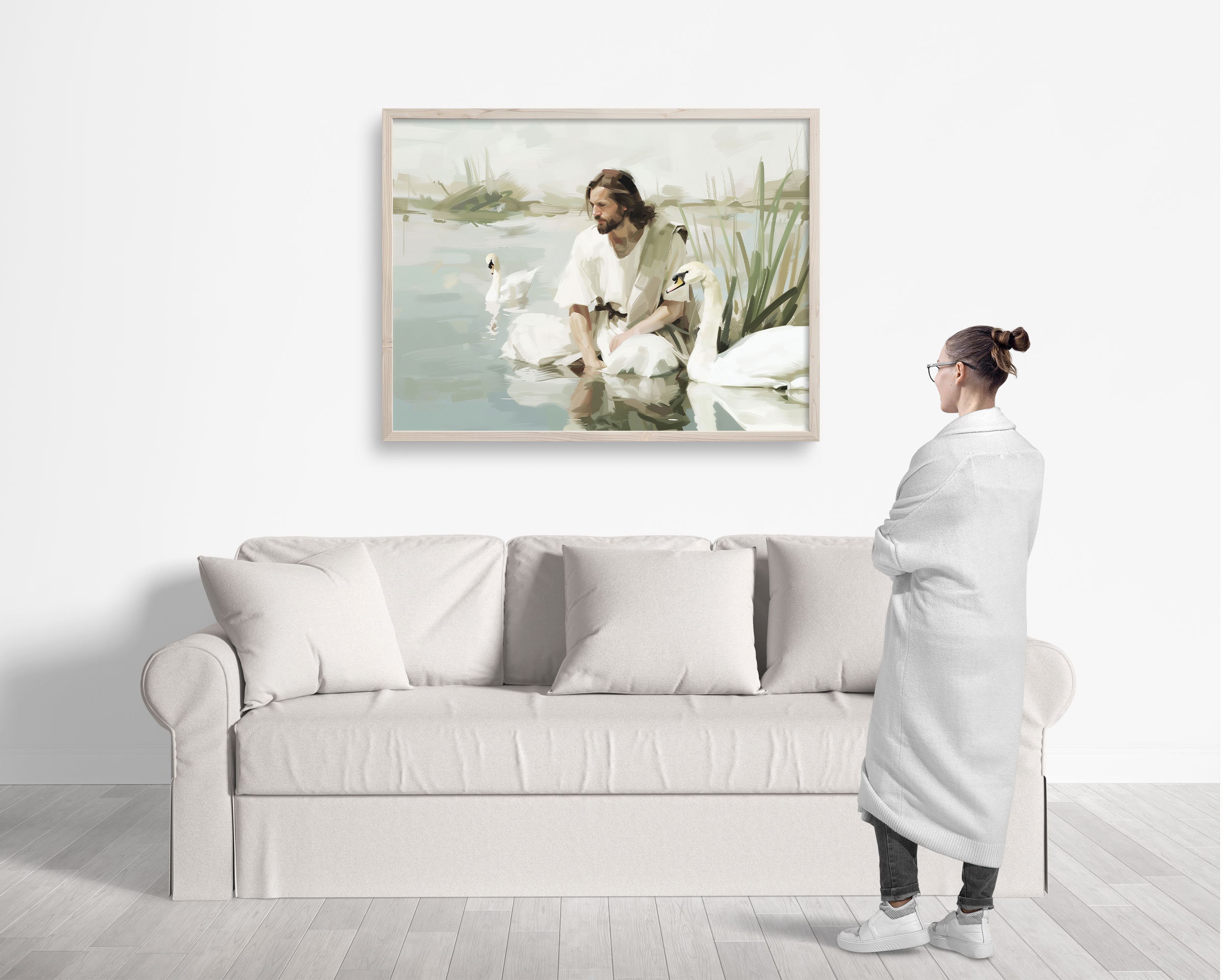 Wildlife's Sanctuary Printable Jesus Art Poster Christian Art Print ...