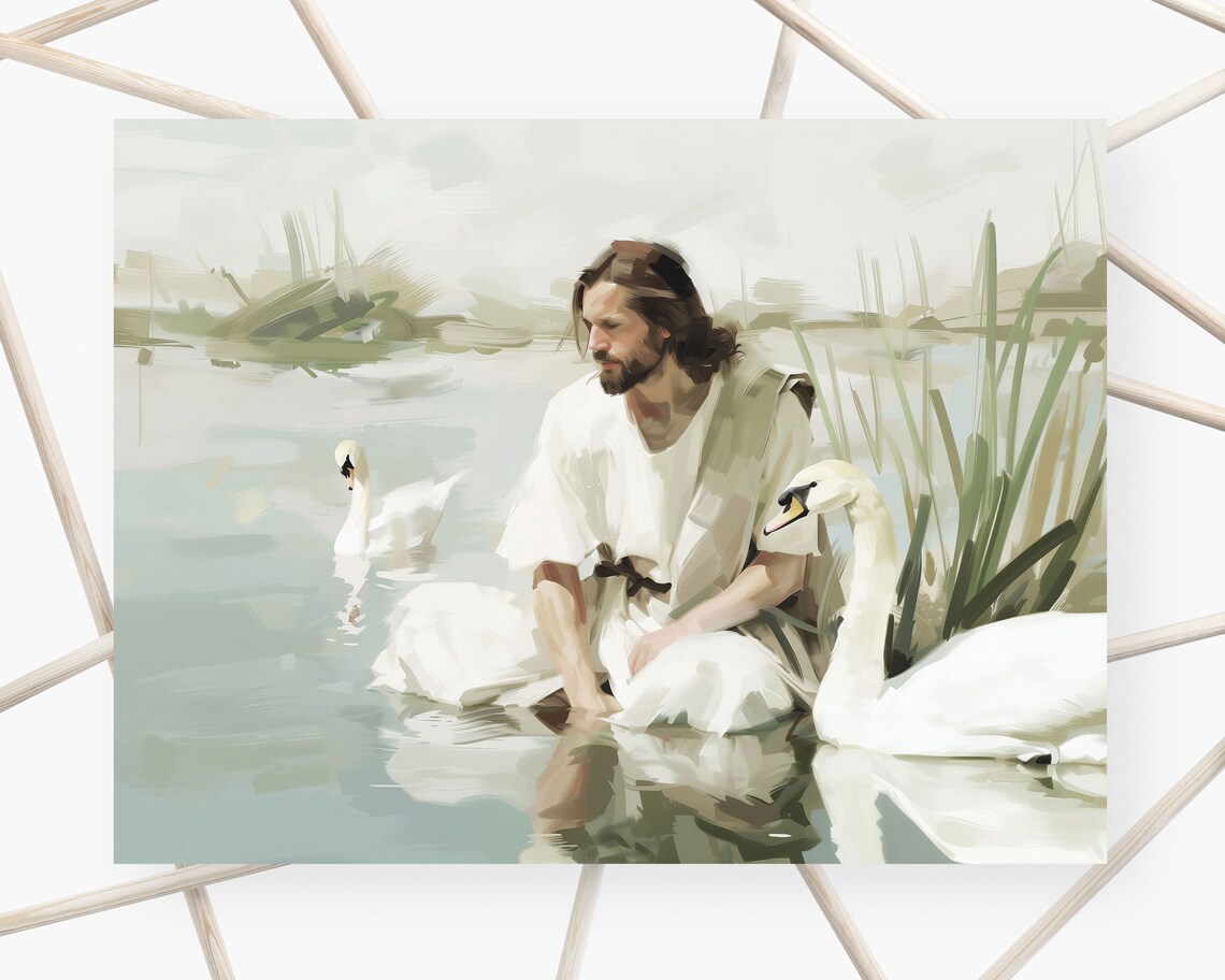 Wildlife's Sanctuary Printable Jesus Art Poster Christian Art Print ...