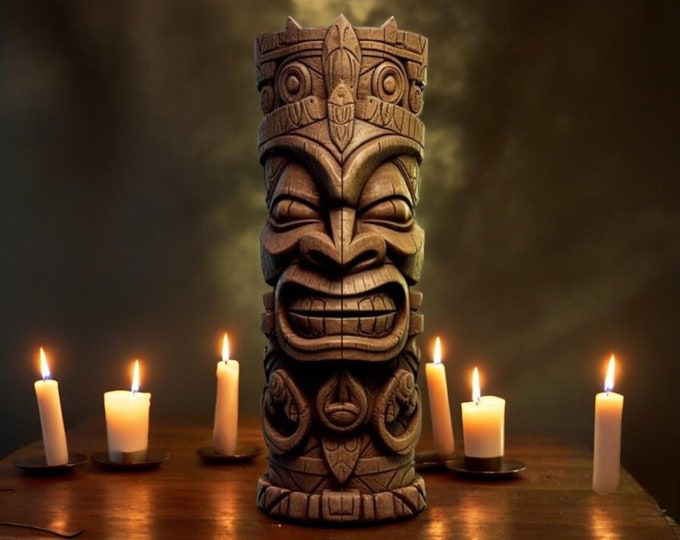 1970s Stone Tiki Head Figure - Etsy