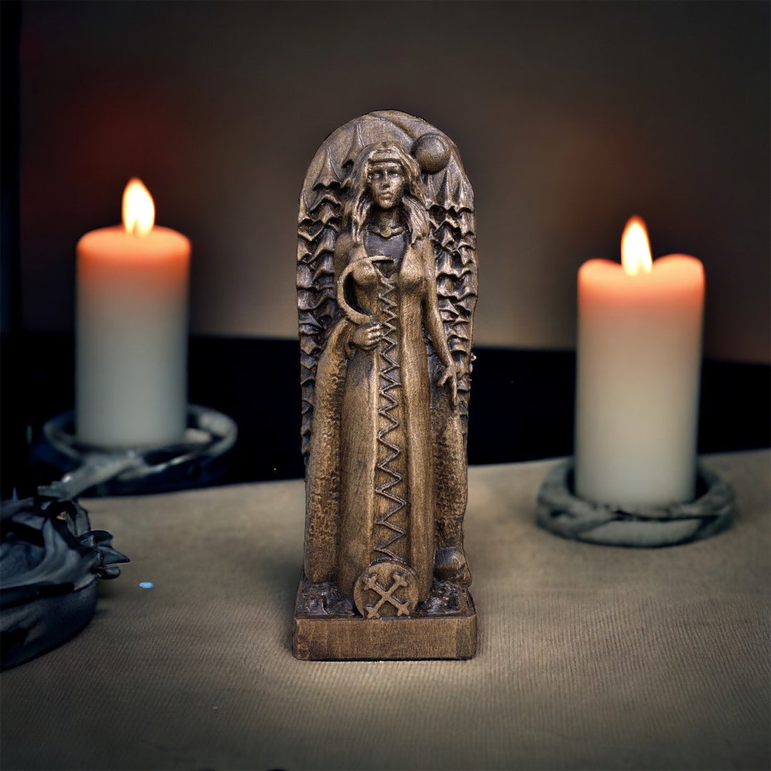 Morana Wood Statue Morana Goddess of Death Mara Figurine Madder Statue ...