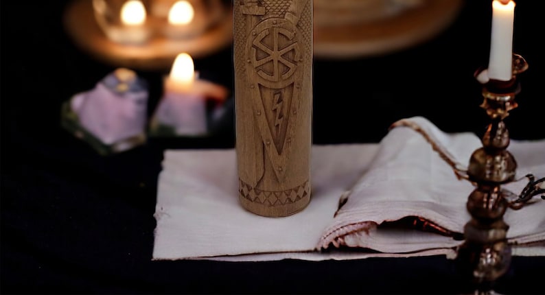 Perun Hand Carved Wooden Slavic Pantheon Perun God Statue Wood Statue ...