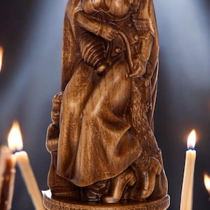 Frigg Statue Friga Frigga Norse Gods Wood Carving Altar Heathen Asatru ...