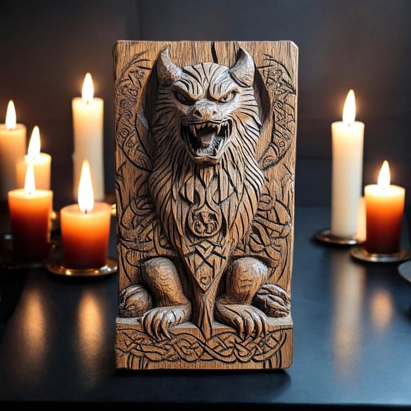 Carved Wolf - Etsy