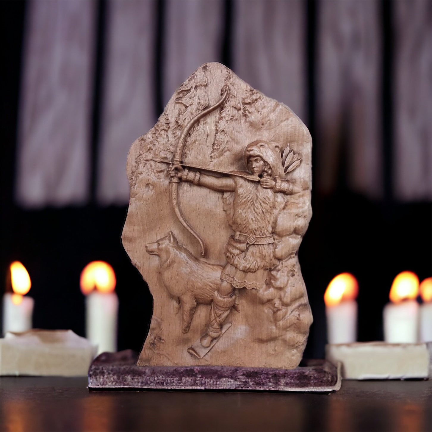 Skadi Statue Skathi Skade Devana Goddess of Hunting Norse Gods Wood ...