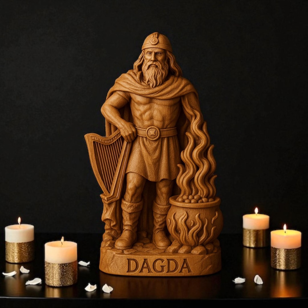 Dagda Wood Sculpture Art Dagda Celtic God Dagda Irish Mythology Celtic ...