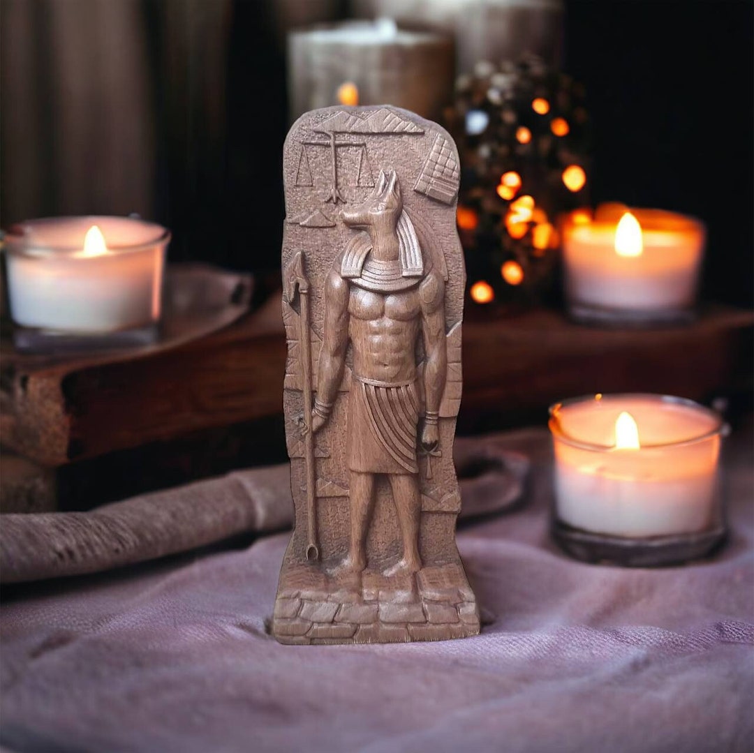 Anubis Woodcarved Statue Anubis the Guardian of the Afterlife in ...
