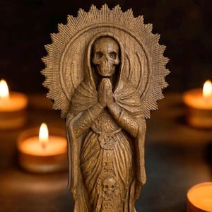 Santa Muerte Goddess Statuette Holy Death Catholicism Hinduism for Home ...