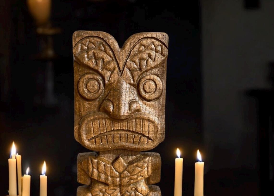 Hawaiian Tiki Sculpture Goodluck Statue Tiki God of Goodluck and ...