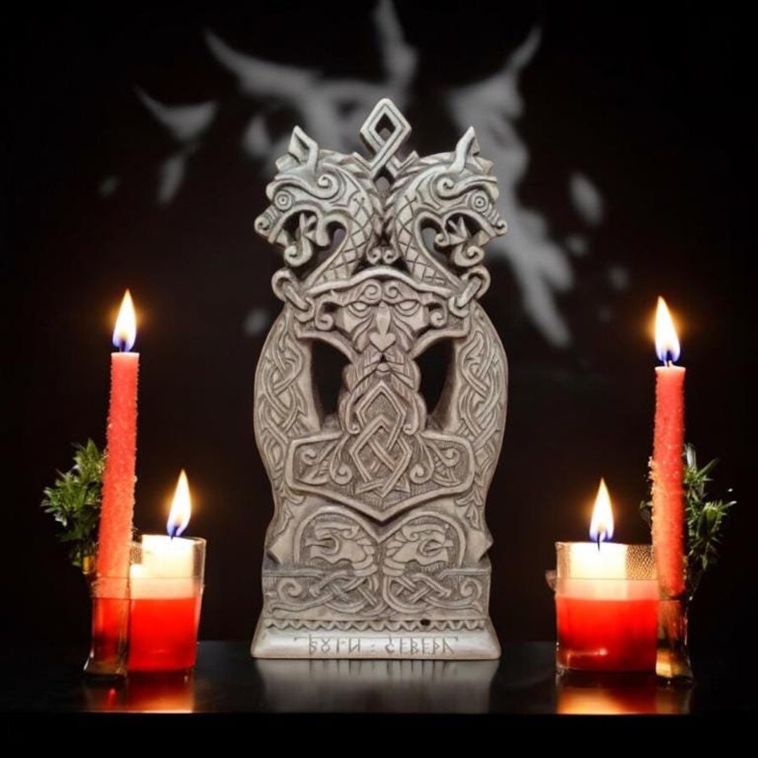 Art Norse Mythology Viking Dragon Boat Drakkar Statue Thor Viking ...