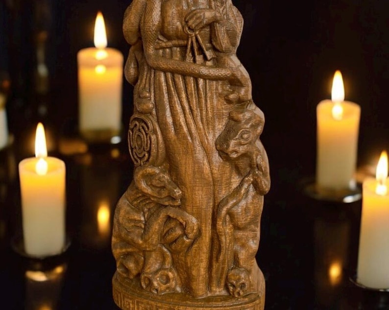 Hecate Wood Statue Hekate Miniature Statue Triple Goddess Hekate Hecate ...