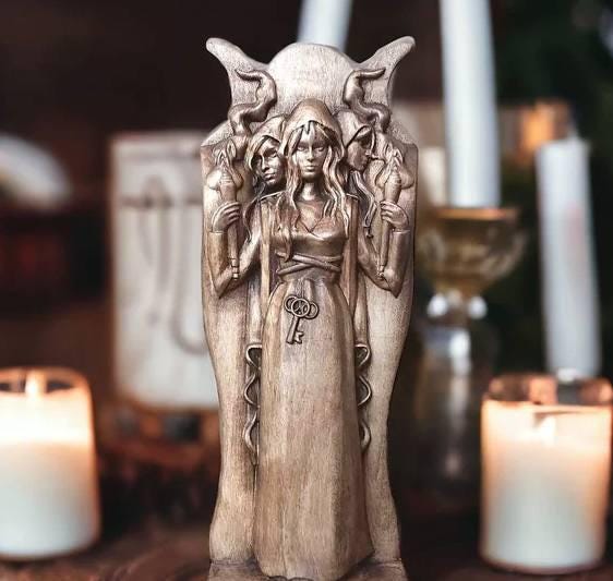 Hecate Magic Witch Goddess Hekate Wood Statue Greek Goddess Hecate ...