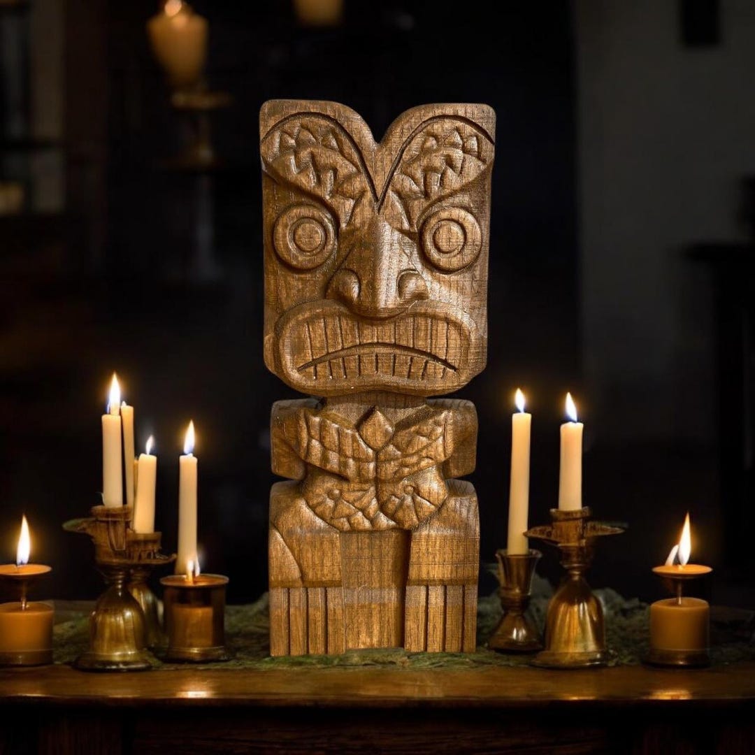 Hawaiian Tiki Sculpture Goodluck Statue Tiki God of Goodluck and ...