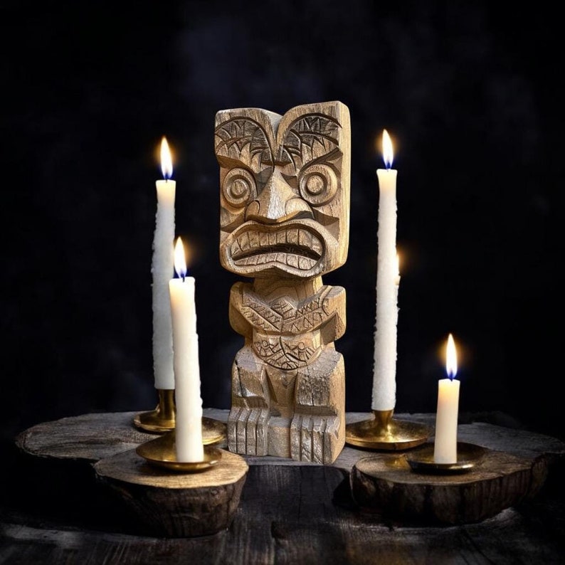 Hawaiian Tiki Sculpture Goodluck Statue Tiki God of Goodluck and ...