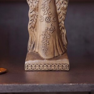 Selene Moon Goddess Luna Norse Goddess Selene Wood Figure Pagan Statue ...