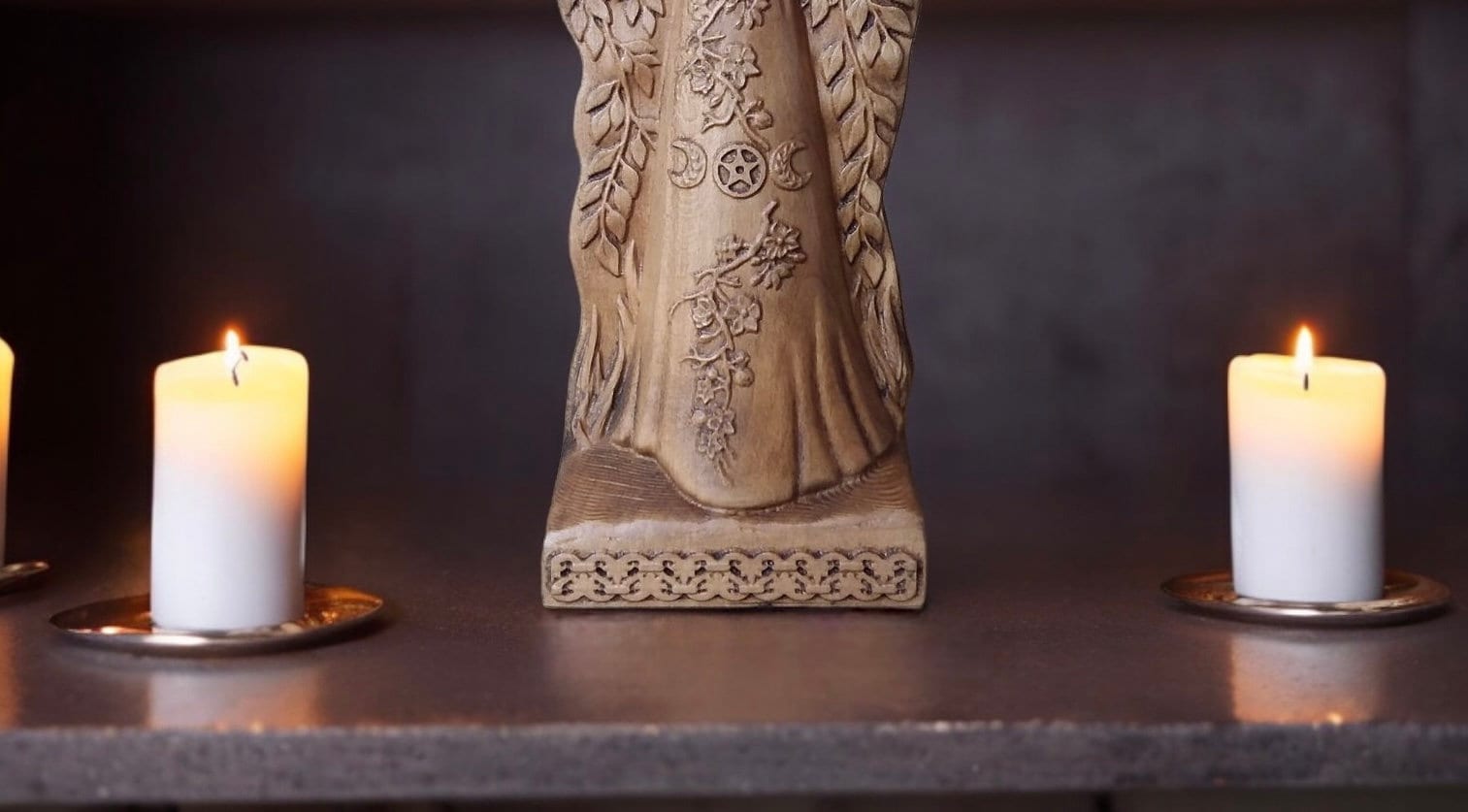 Selene Moon Goddess Luna Norse Goddess Selene Wood Figure Pagan Statue ...