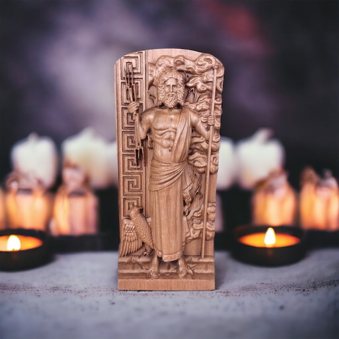 Zeus Statue Ancient Greek God Zeus Altar Statue Greek Roman King God ...