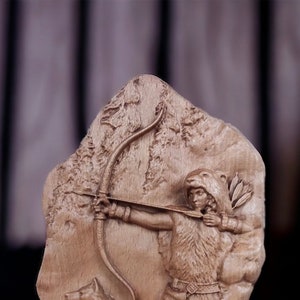 Skadi Statue Skathi Skade Devana Goddess of Hunting Norse Gods Wood ...
