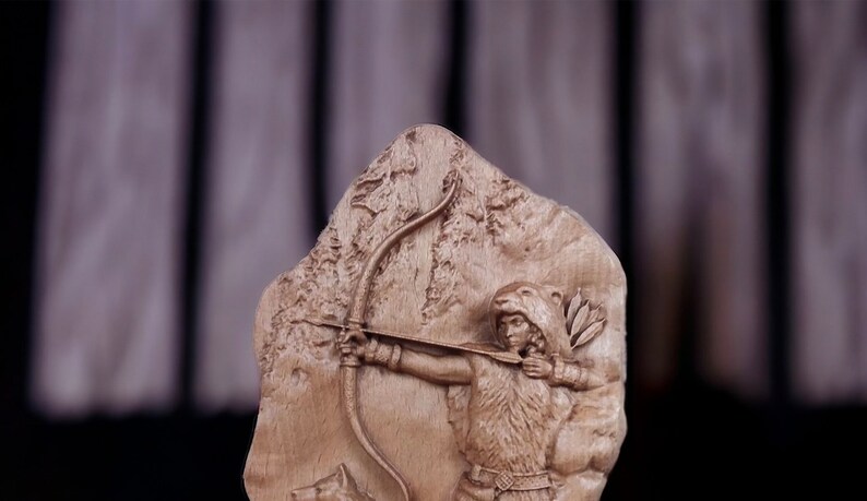 Skadi Statue Skathi Skade Devana Goddess of Hunting Norse Gods Wood ...