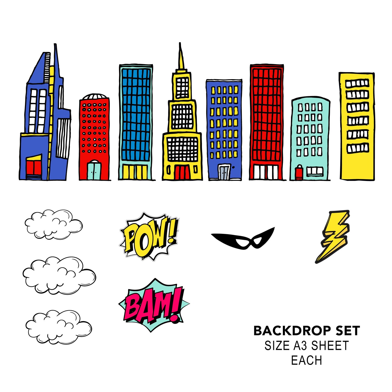 Super Heroes Birthday Boy Bundle Party. DIY Printable Party Set ...