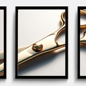 Hairdressing Scissors - 3 Posters Wall Art, Minimalistic Art, Salon ...