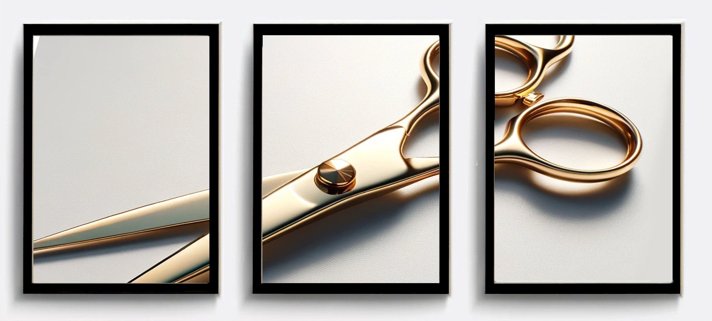 Hairdressing Scissors - 3 Posters Wall Art, Minimalistic Art, Salon ...