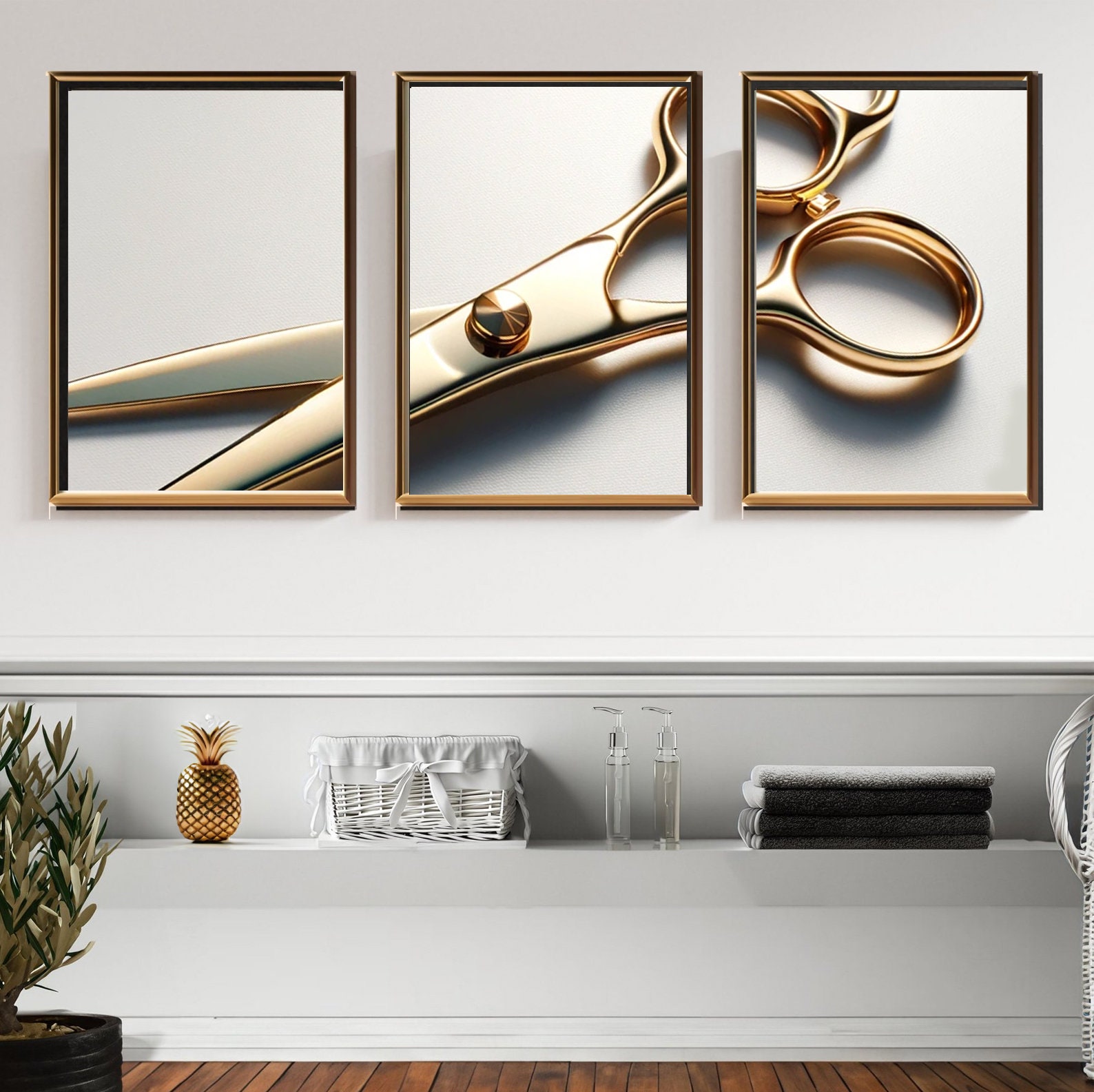 Hairdressing Scissors - 3 Posters Wall Art, Minimalistic Art, Salon ...