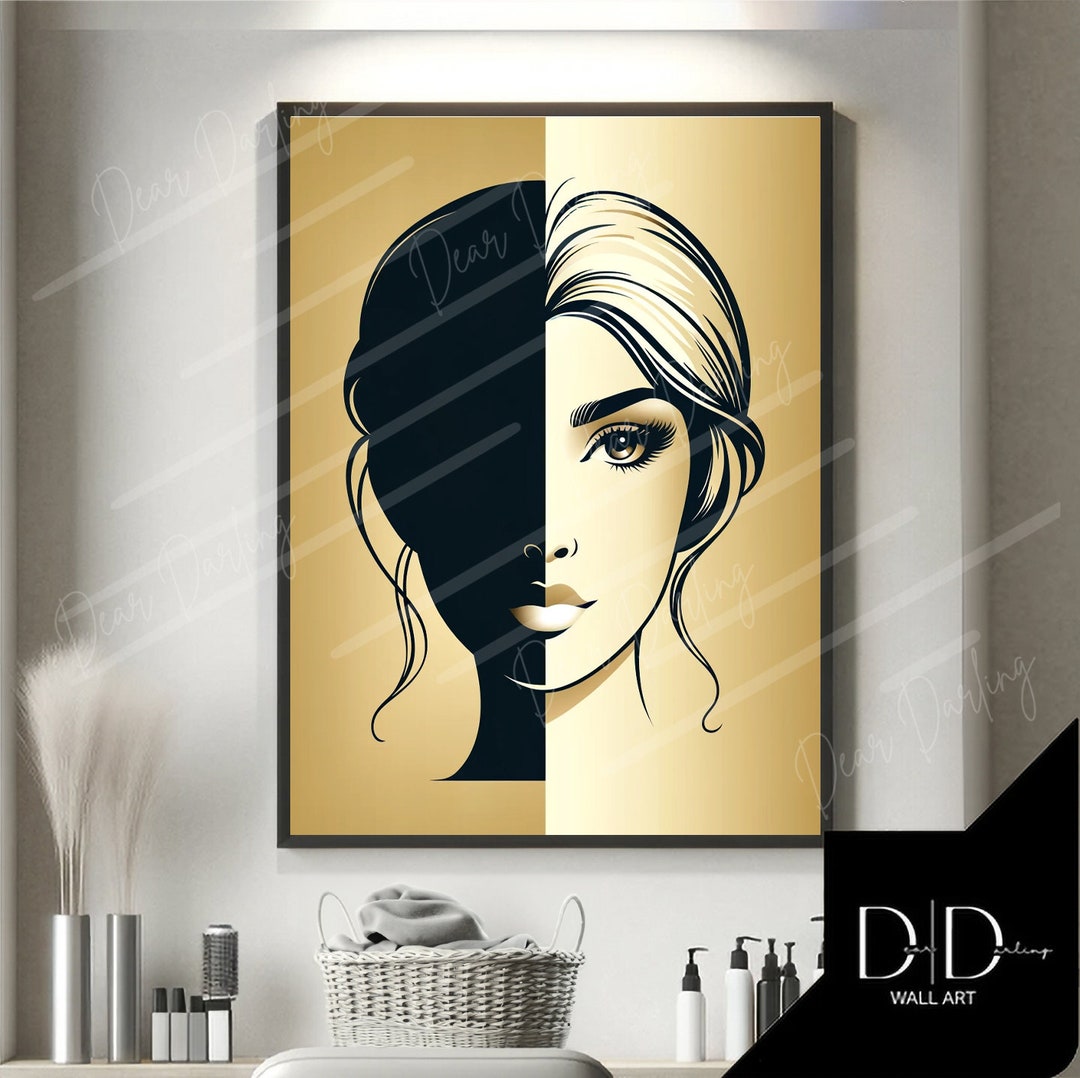 Hair & Beauty, Poster Wall Art, Minimalistic Modern Art | Salon ...