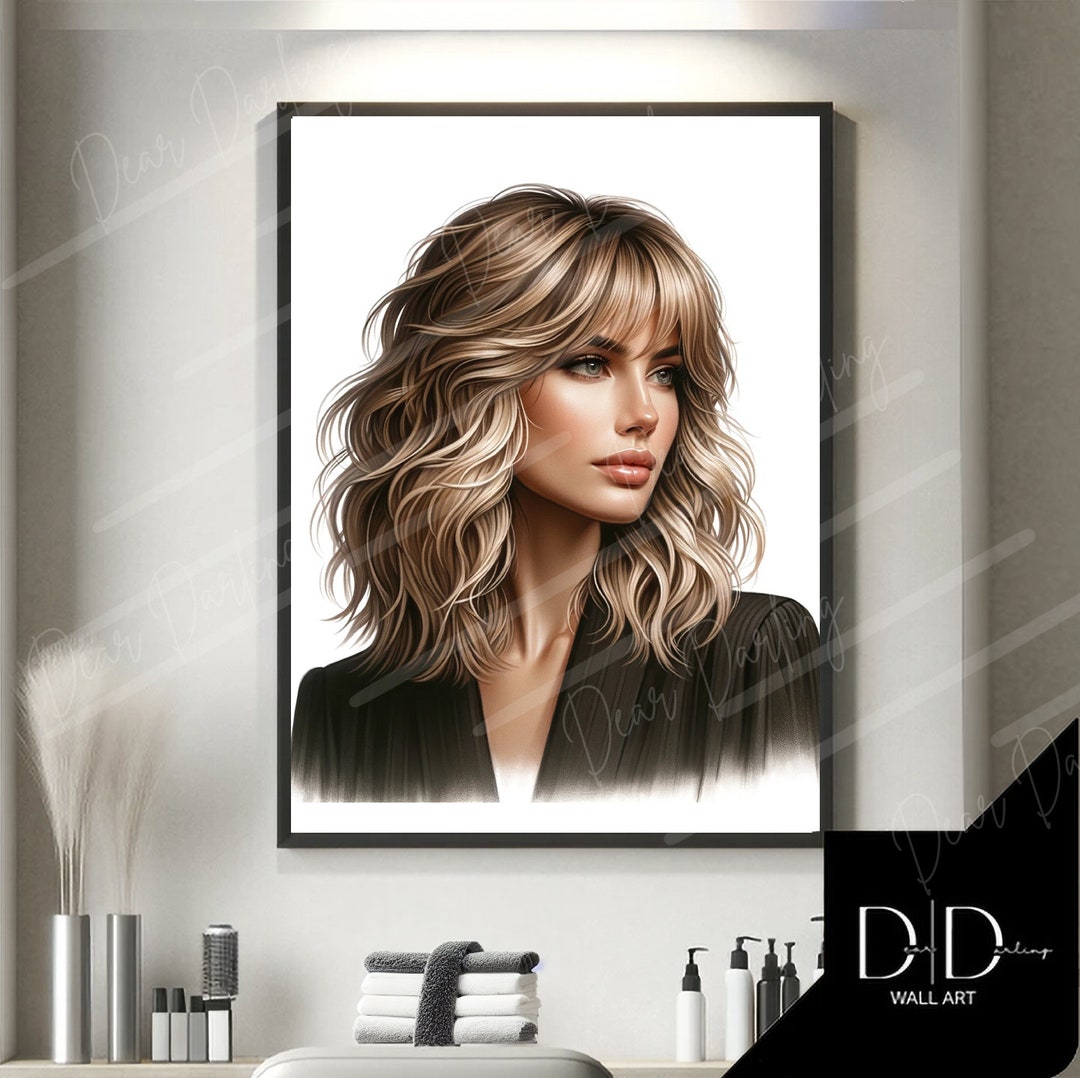 Hair Model, Hairdressers Wall Art Poster | Blonde Hair, Cut Blow Dry ...