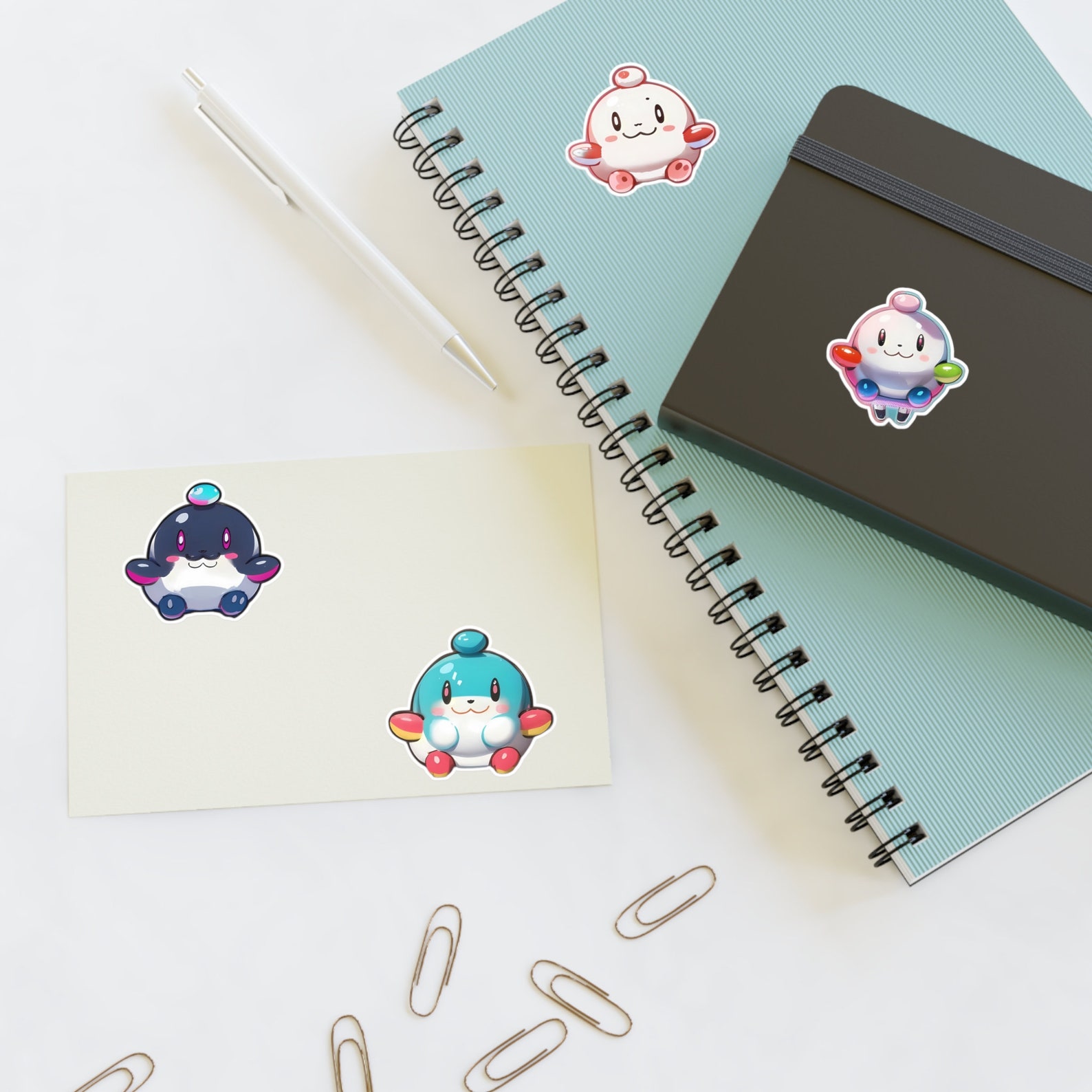 Cute Chibis Sticker Set 4 Kawaii Creature Vinyl Stickers, Available in ...