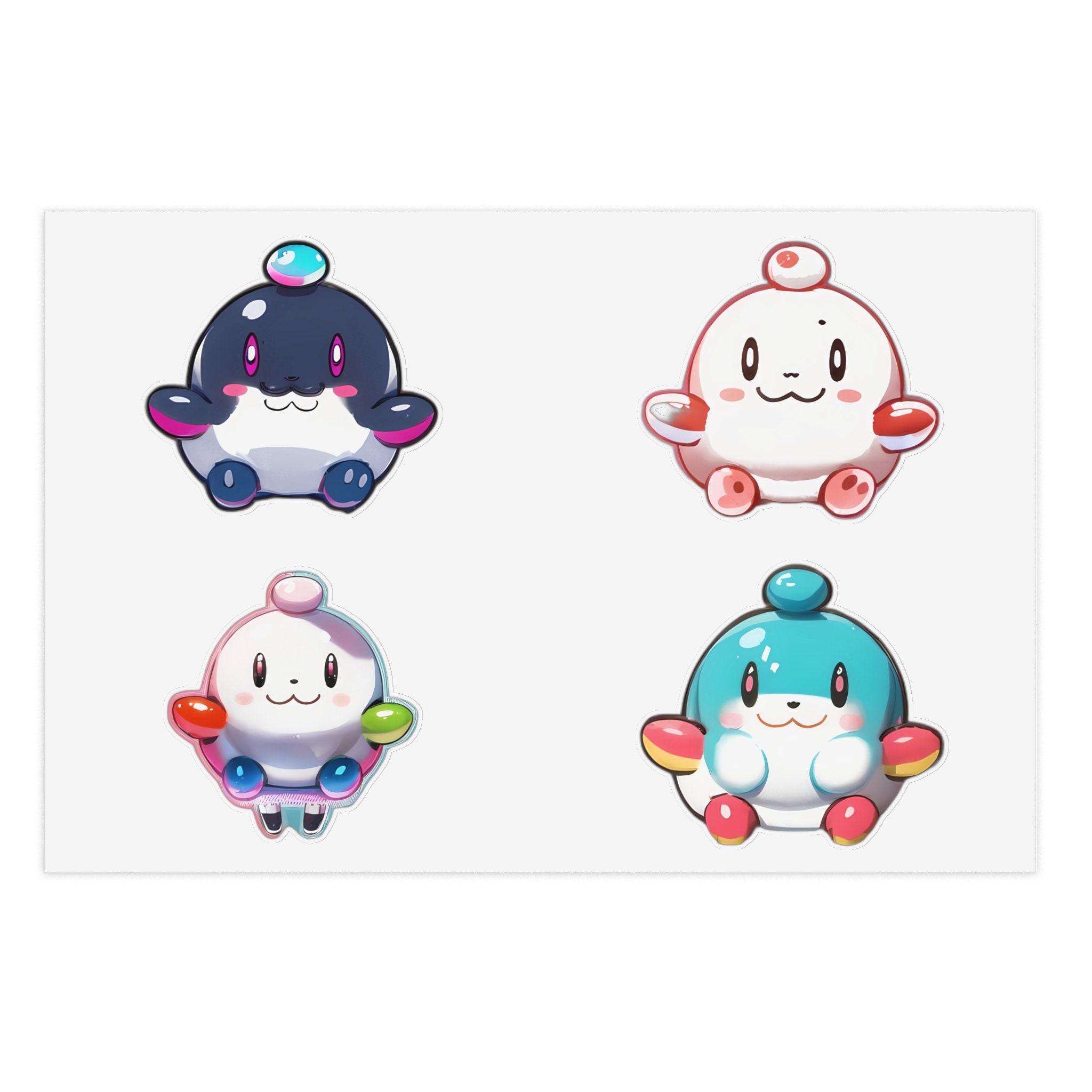 Cute Chibis Sticker Set 4 Kawaii Creature Vinyl Stickers, Available in ...