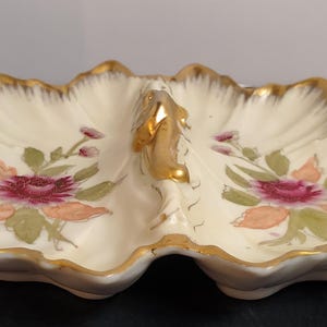 Vintage Kalk Porcelain Divided Dish With Cloisonne Style Painted ...