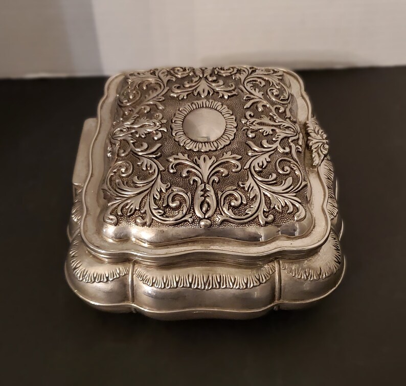 Godinger Silver Plate Jewelry Box Hollywood Regency - Etsy