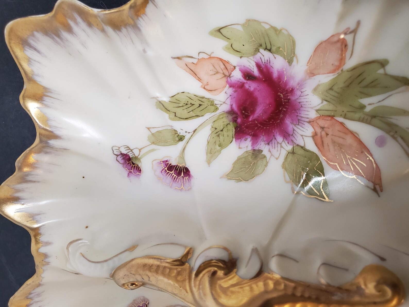 Vintage Kalk Porcelain Divided Dish With Cloisonne Style Painted ...