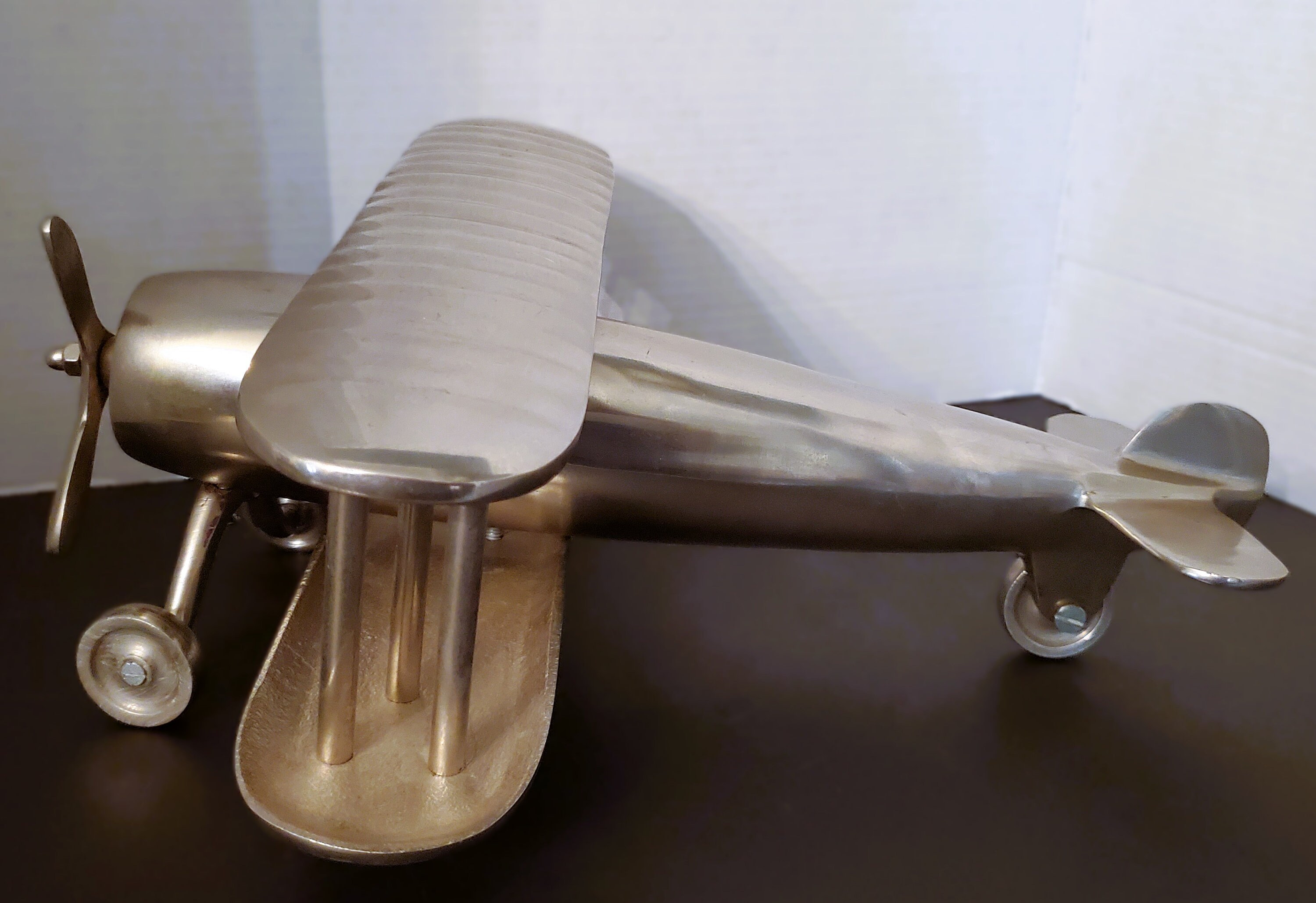 Large Decorative Metal Biplane 15" Long - Etsy