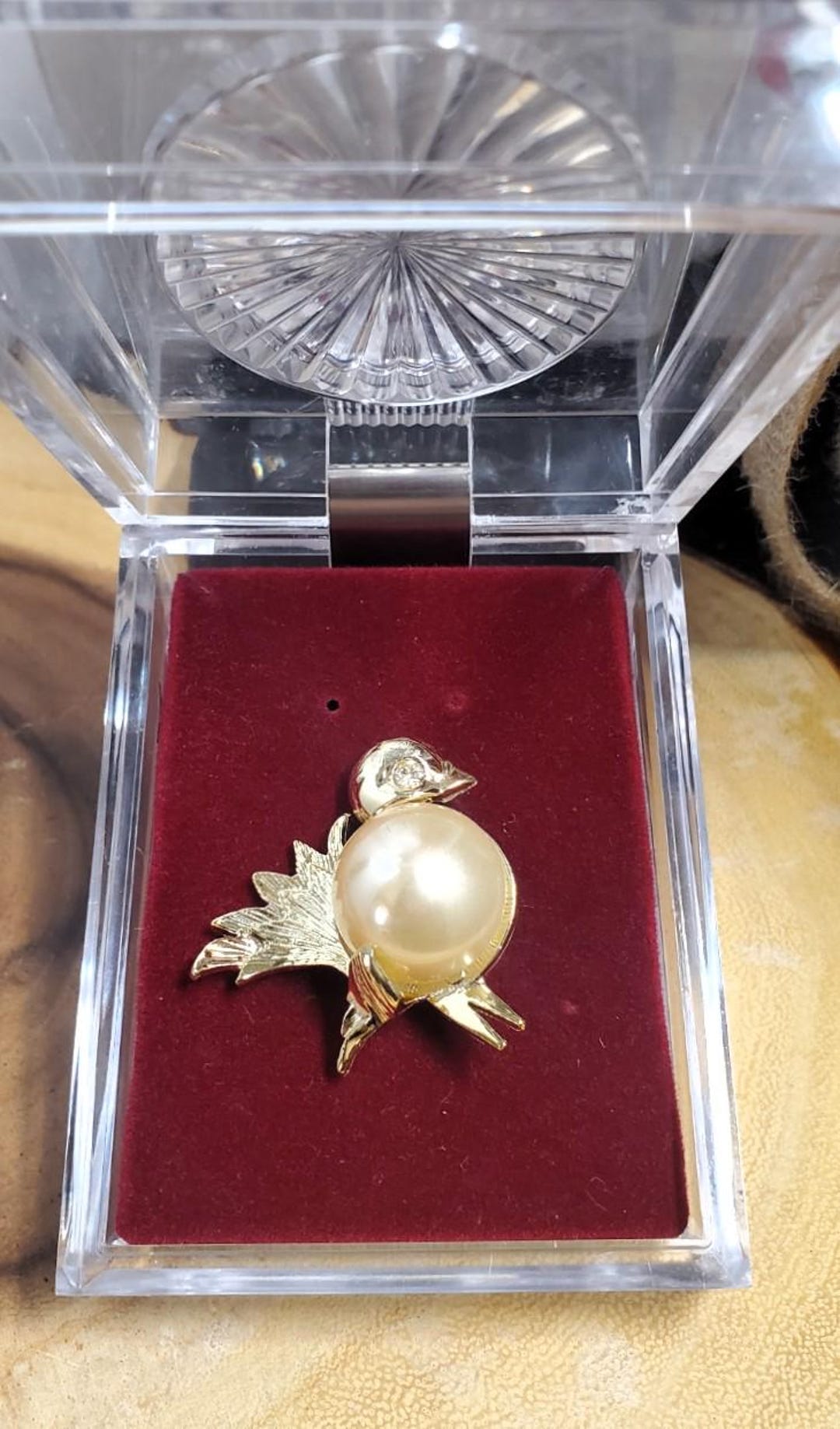 Vintage Napier Jelly Belly Bird Brooch: Faux Pearl, Rhinestone Eye ...