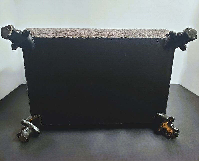 Leather Finish Tea Storage /box /chest/trunk With Nail Head Trim - Etsy