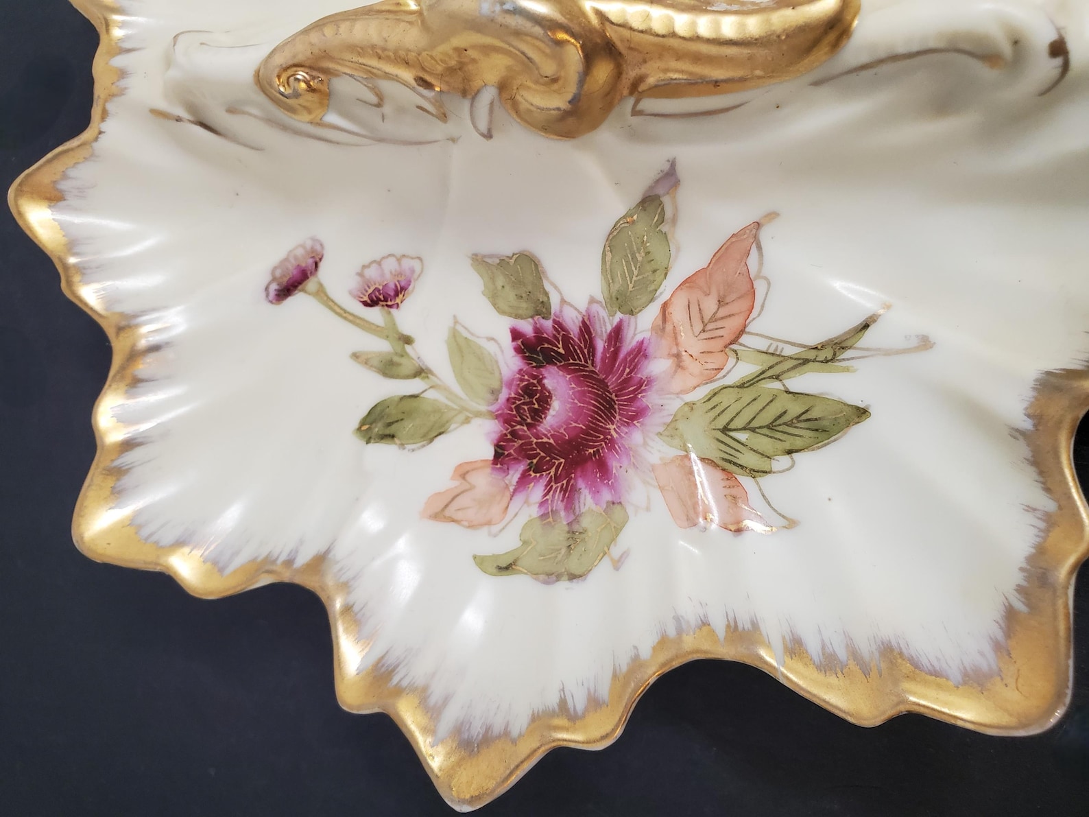 Vintage Kalk Porcelain Divided Dish With Cloisonne Style Painted ...