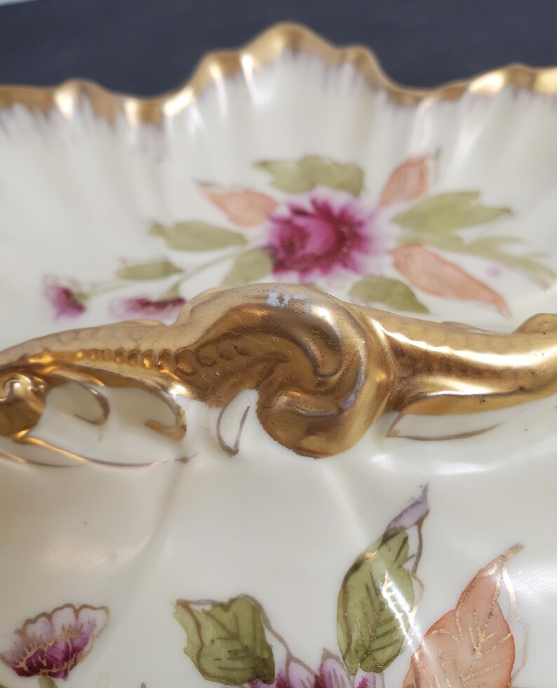 Vintage Kalk Porcelain Divided Dish With Cloisonne Style Painted ...