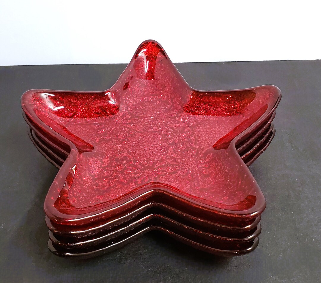 Vintage Akcam Glass Starfish Plates From Turkey Set of 4 - Etsy