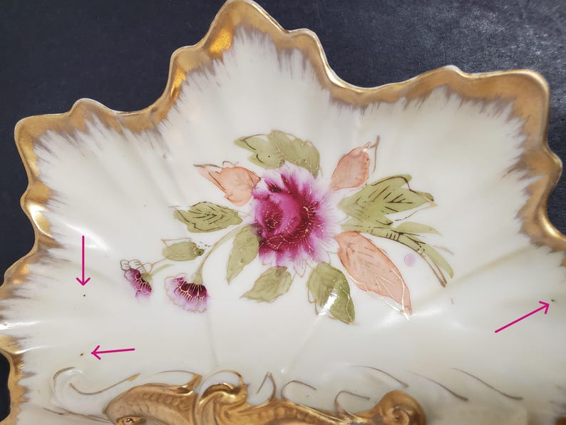 Vintage Kalk Porcelain Divided Dish With Cloisonne Style Painted ...