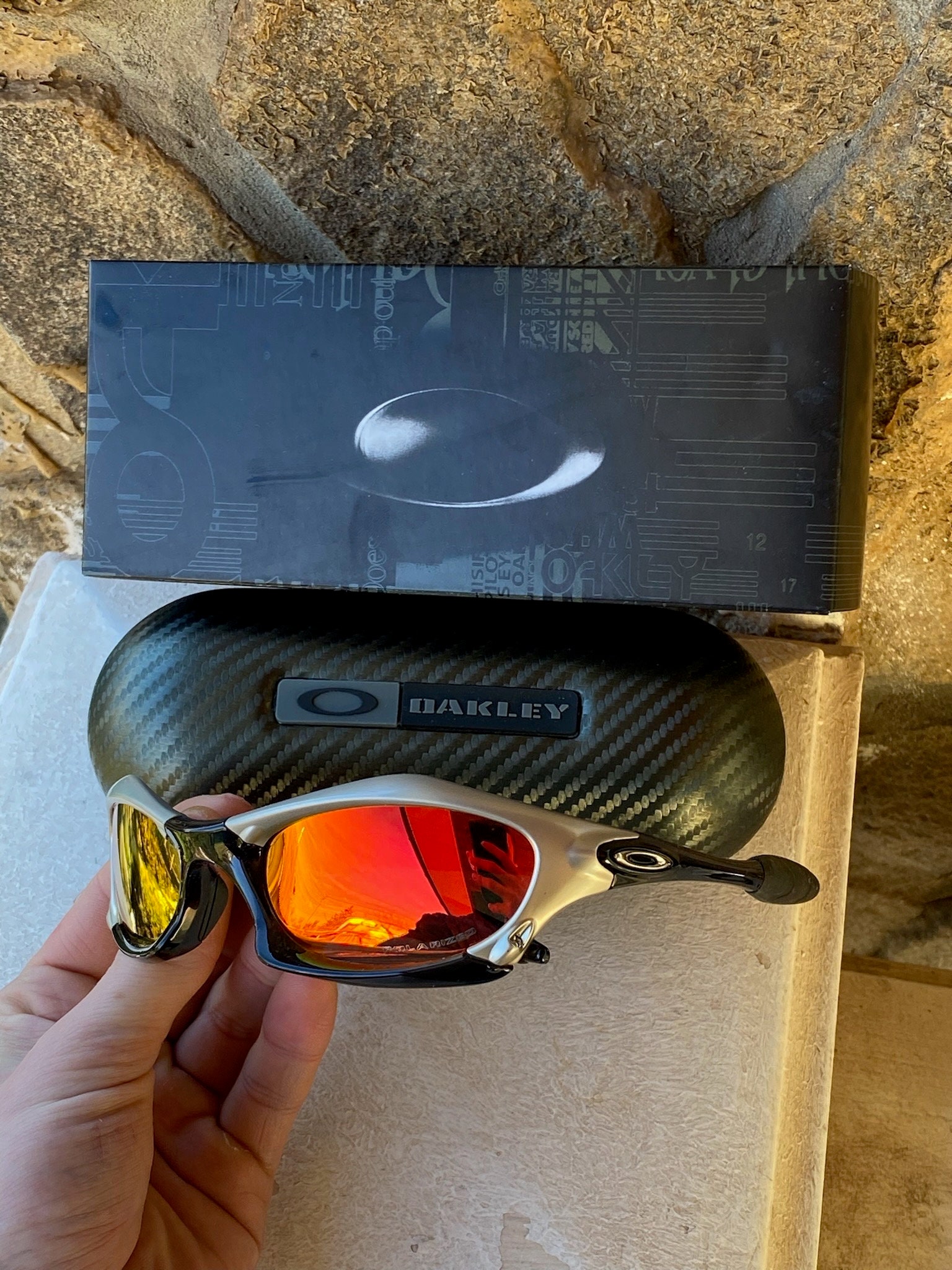 Sunglasses Oakley Splice Red Etsy