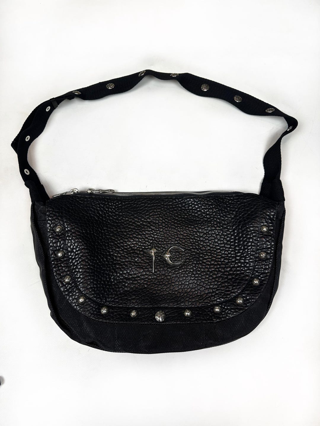 Thug Club Black Leather Dragon Messenger Shoulder Bag Mm6 Rick Owens ...